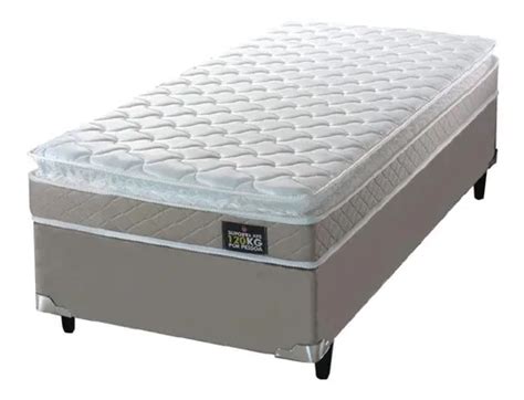 Cama Box Solteiro Colchão D33 Millenium 88x188x57cm Bege Bege Parcelamento Sem Juros
