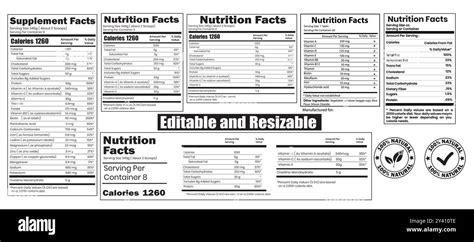 Nutrition Facts Label Nutrition Facts Templatesupplement Facts Data
