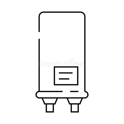 High Voltage Capacitor Electronic Component Line Icon Vector Illustration Stock Illustration