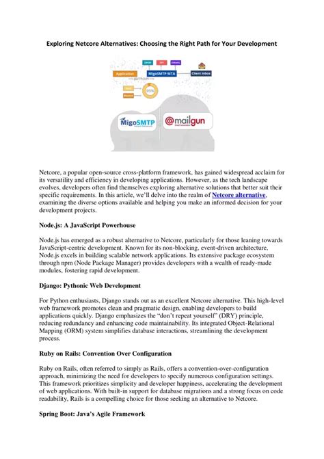 Ppt Exploring Netcore Alternatives Choosing The Right Path For Your