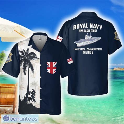 Royal Navy Hms Eagle R05 Pocket Hawaiian Shirt Banantees