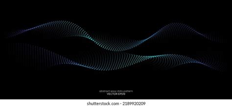Flowing Particles Wave Pattern Blue Green Stock Vector Royalty Free