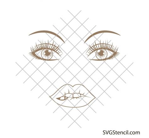 Sexy Eyes Svg Biting Lips Svg Eyelashes And Lips Svg SVGStencil