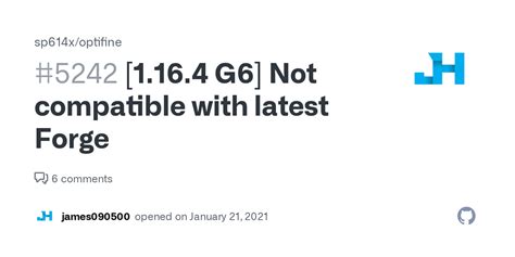 1164 G6 Not Compatible With Latest Forge · Issue 5242 · Sp614x