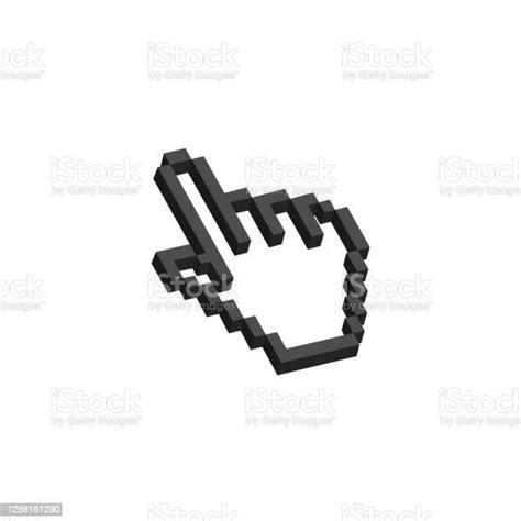 등대 식으로 마우스 커서 픽셀 아이콘입니다 컴퓨터 손 커서 벡터 3차원 형태에 대한 스톡 벡터 아트 및 기타 이미지 3차원 형태 픽셀 아트 가리키기 Istock