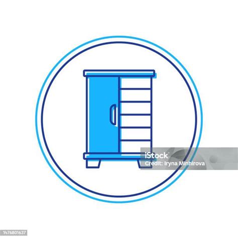 흰색 배경에 격리 된 윤곽 선자 옷장 아이콘 찬장 기호 벡터 0명에 대한 스톡 벡터 아트 및 기타 이미지 0명 가구 가득