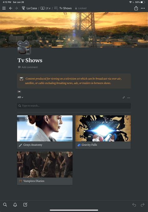 Orange Themed Tv Show Notion Page Notions Digital