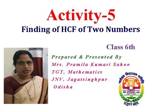 Activity Finding Of HCF Of Two Numbers Class