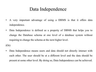 Data Independence PPTX