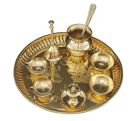 Traditional Handcrafted Brass Pital Pooja Thali Aarti Bartan Etsy