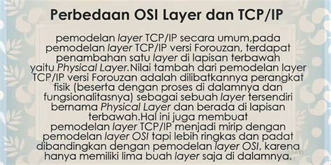 Perbandingan Arsitektur Osi Dengan Tcpip