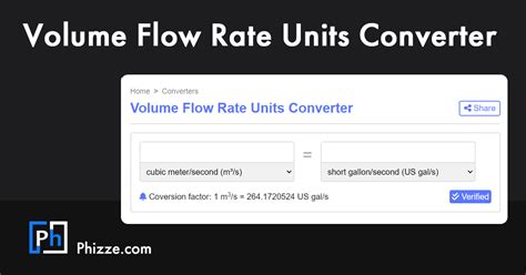 Volume Flow Rate Converter R Phizze