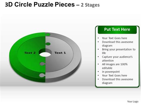 D Circle Puzzle Diagram Stages Slide Layout Ppt Templates Graphics Presentation