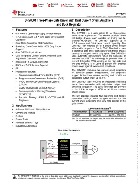 Drv8301 Pdf Electrostatic Discharge Amplifier
