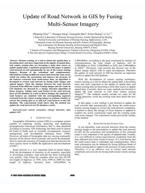 Update Of Road Network In Gis By Fusing Multi Sensor Imagery Ieee
