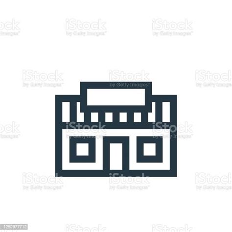 슈퍼마켓 벡터 아이콘입니다 슈퍼마켓 편집 가능한 스트로크 웹 및 모바일 앱 로고 인쇄 매체에 사용하기 위한 슈퍼마켓 선형 기호입니다 얇은 선 그림 벡터 격리 된 윤곽선