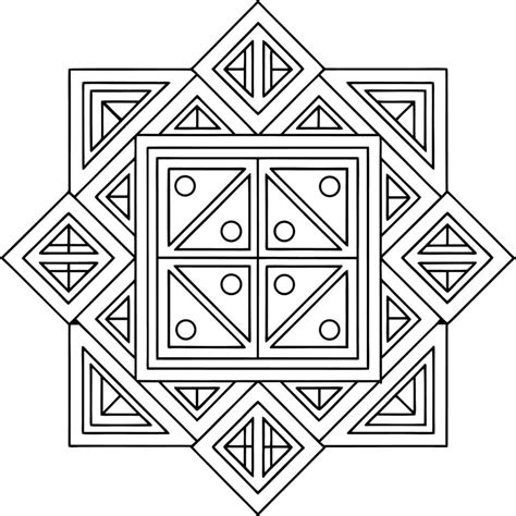 Symmetrical Geometric Design Coloring Sheet With Circles And Squares 60988202 Vector Art At Vecteezy