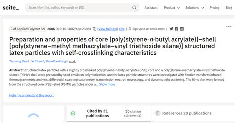 Preparation And Properties Of Core Polystyrene‐ N ‐butyl Acrylate