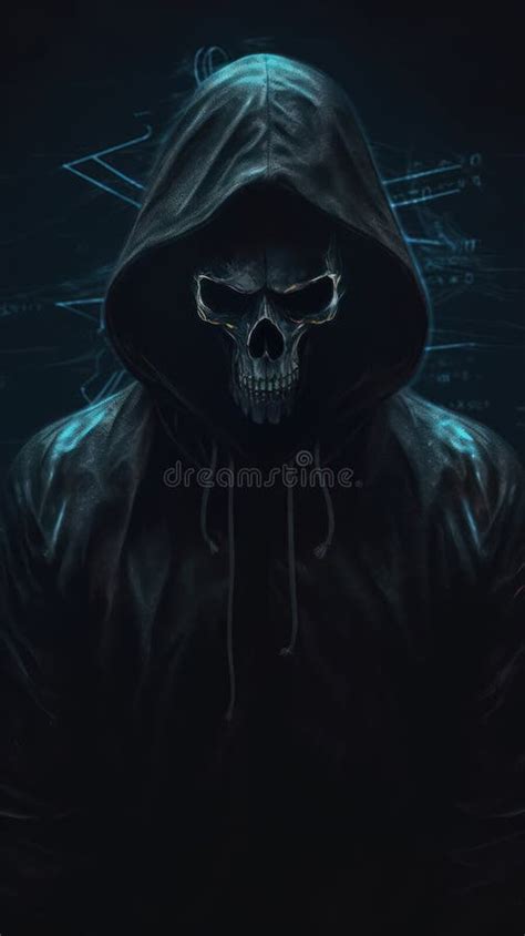 Anonymous Skull Wearing Hoodie With Hacker Style And Scream Movie Vibes
