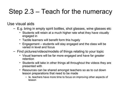 Numeracy Identifying And Teaching For Numeracy In The Classroom Ppt Alcoholic Beverages