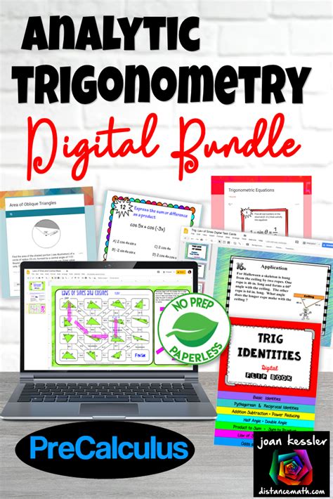 PreCalculus Analytic Trigonometry Unit Digital Bundle Plus Printable