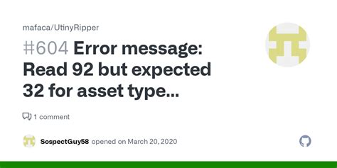 Error Message Read 92 But Expected 32 For Asset Type Monobehaviour · Issue 604 · Mafaca