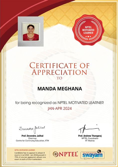 meghana manda on linkedin nptel professionaldevelopment achievement