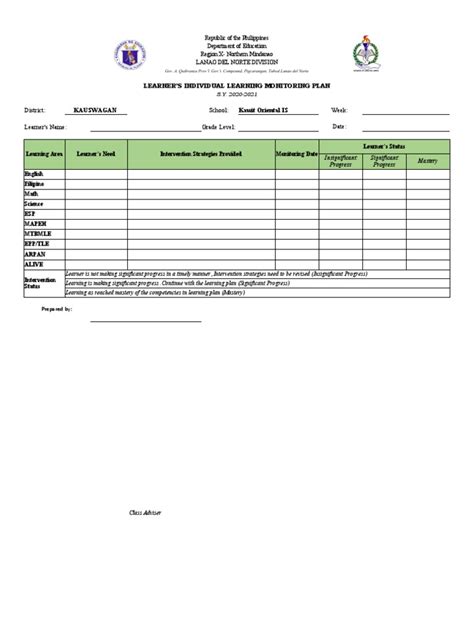 weekly learning monitoring tool pdf teaching cognitive science