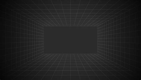 추상적 인 관점 와이어 프레임 격자 방 어두운 배경 무료 벡터