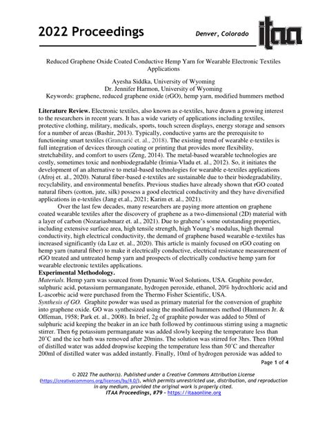 Pdf Reduced Graphene Oxide Coated Conductive Hemp Yarn For Wearable Electronic Textiles