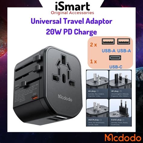 Mcdodo Universal Travel Adapter With 20w Pd Travel Charger Adaptor With