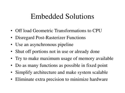 Ppt Computer Graphics Hardware Acceleration For Embedded Level