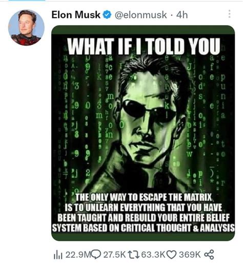 man Elon Musk solved how to escape the matrix : r/matrix