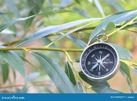 Classic Navigation Compass On Beach As Symbol Of Tourism With Compass Royalty Free Stock