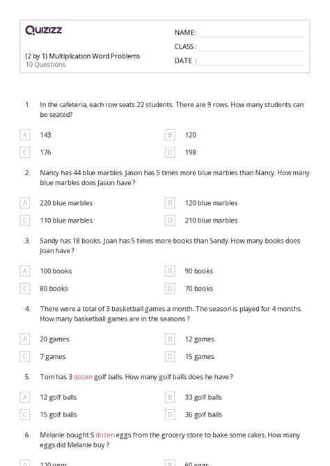 Free Printable Math Word Problem Worksheets For 5th Grade Mixed