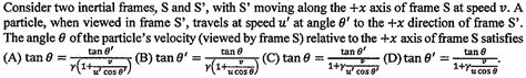 Solved Consider Two Inertial Frames S And S With S Chegg