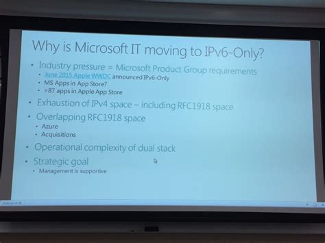 why is microsoft internal it moving to ipv6 only california ipv6