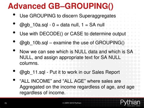 Ppt Optimizing And Simplifying Complex Sql With Advanced Grouping