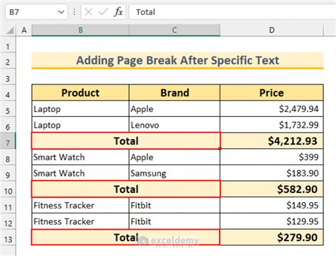 How To Insert Page Break Based On Cell Value With Excel VBA