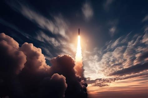 Premium Ai Image Conceptual Shot Of A Futuristic Rocket Launch From Space Created With