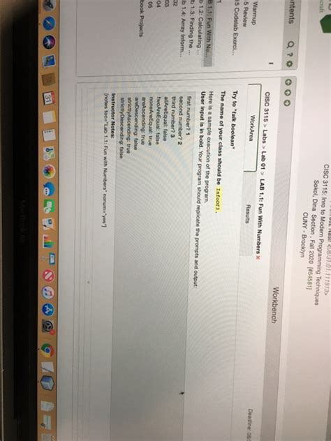 Solved 370 Workbench 1 Cisc 3115 Labs Lab 01 Lab 11