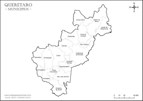 Mapa Del Estado De Queretaro Con Nombres De Municipios
