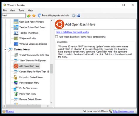 Add Bash Context Menu In Windows 10