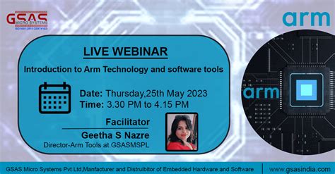 Live Webinar Introduction To Arm Technology And Software Tools Gsas Micro Systems