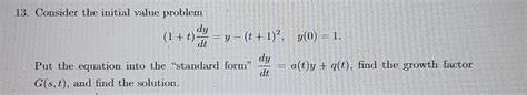 solved 13 consider the initial value problem