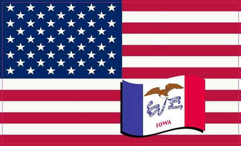 5in X 3in America And Iowa Flag Sticker Vinyl State Decal Vehicle