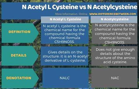 Différence entre la cystéine n acétyl l et la n acétylcystéine Prodiffs