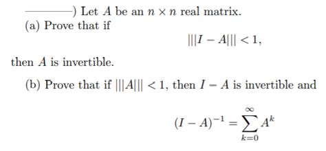 Solved Let A Be An N X N Real Matrix A Prove That If Chegg Com