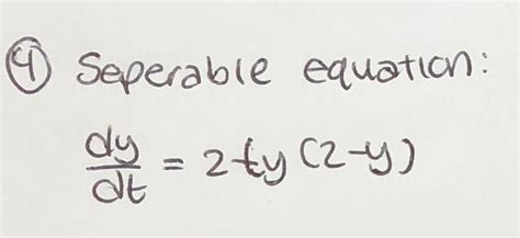 Solved Seperable Equation Ot