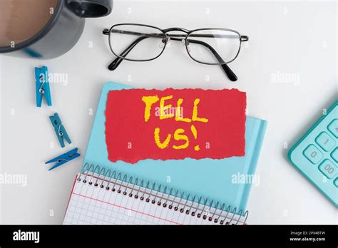 Text Caption Presenting Tell Us Word For Communicate Information To